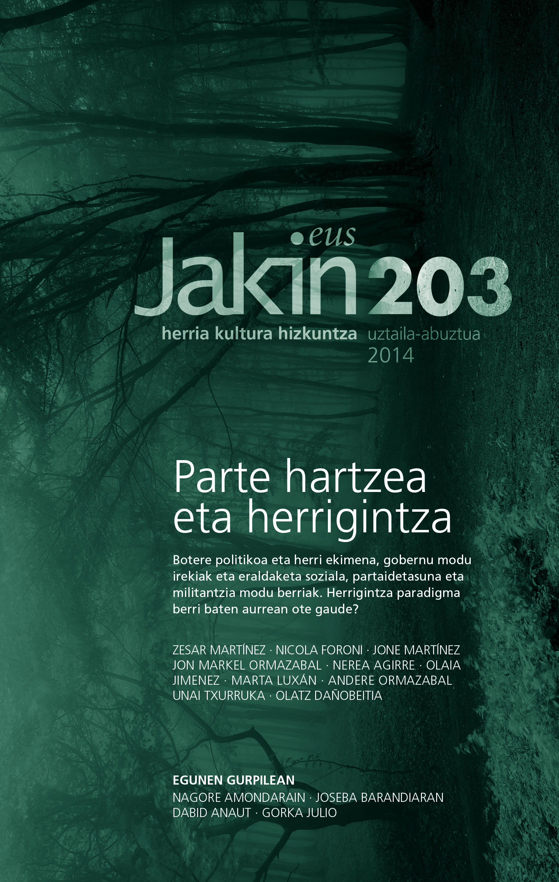 Jakin 203: Parte hartzea eta herrigintza: paradigma berri baten aurrean ...
